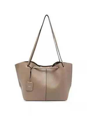 Max Mara Mixed Doubles Leather Tote Bag - Neutrals