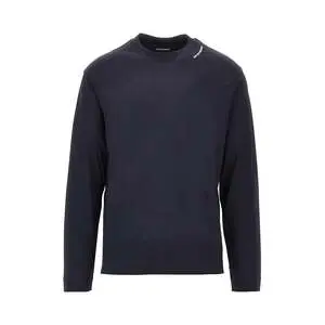 Emporio Armani Tretch Jerey T-hirt With Logo Embroidery - Blue