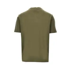 Emporio Armani Lyocell-blend Jerey T-hirt With Logo Print - Green