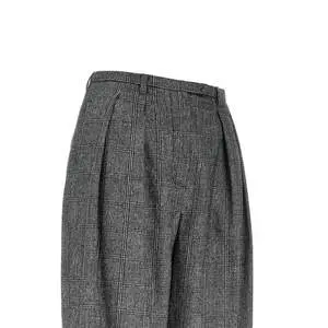 Emporio Armani Wool-blend Flannel Wide Leg Pants