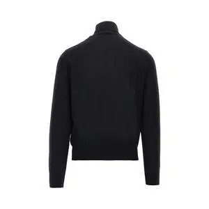 Emporio Armani Virgin Wool Turtleneck With Eagle Embroidery