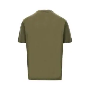 Emporio Armani Lyocell-blend Jerey T-hirt With Embroidery - Green