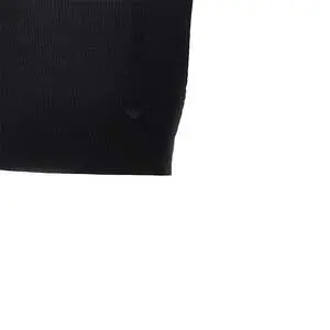 Emporio Armani Virgin Wool Knit T-shirt With All-over Pattern Stitch - Black