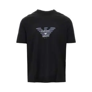 Emporio Armani Jerey T-hirt With Logo Print - Black
