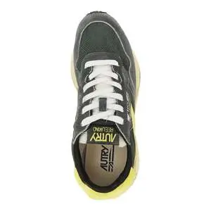 AUTRY Reelwind Low Sneakers In Suede And Nylon - Green