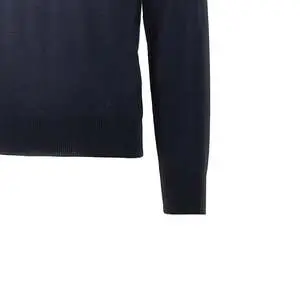 Emporio Armani Virgin Wool Sweater With Eagle Embroidery - Blue