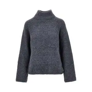 Emporio Armani Ribbed Knit Sweater With Stand Collar
