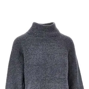 Emporio Armani Ribbed Knit Sweater With Stand Collar