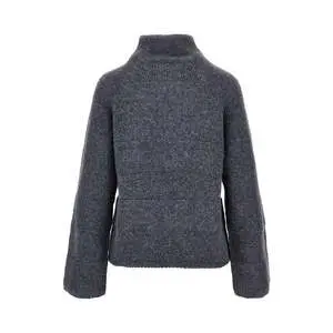 Emporio Armani Ribbed Knit Sweater With Stand Collar