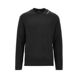 Emporio Armani Tretch Jerey T-hirt With Logo Embroidery - Black