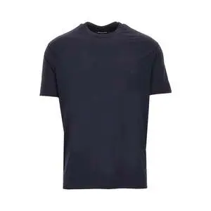 Emporio Armani Tretch Jerey T-hirt With Eagle Embroidery - Blue