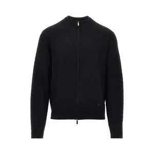 Emporio Armani Virgin Wool Knitted Cardigan - Black