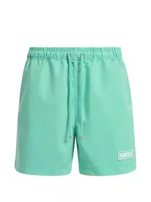 Amiri Logo-patch Swim Shorts - Green