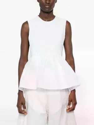 Cecilie Bahnsen Seersucker Peplum Top