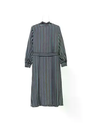 Max Mara Belted Striped Midi Dress