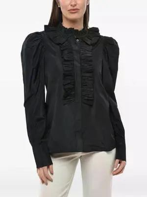 Stella McCartney Ruffle-neck Blouse - Black