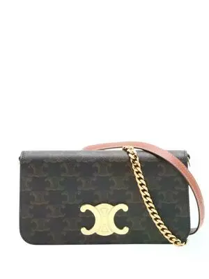 Celine 2000-2026 Triomphe Coated Canvas Triomphe Multi Pochette Satchel - Brown