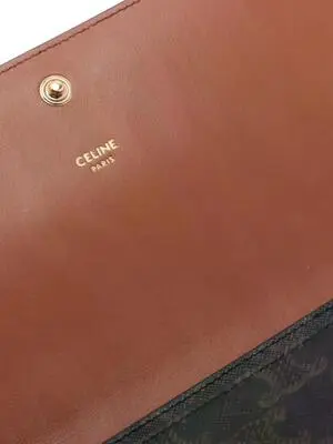 Celine 2000-2026 Triomphe Coated Canvas Triomphe Multi Pochette Satchel
