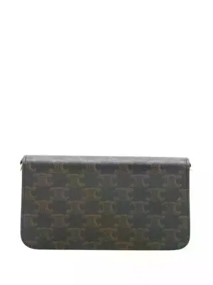 Celine 2000-2026 Triomphe Coated Canvas Triomphe Multi Pochette Satchel