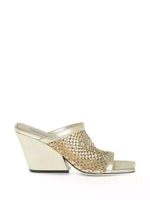 Stella McCartney Rhinestone-embellished Mesh Sandals - Gold