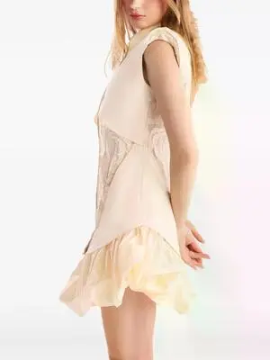 GABY CHARBACHY Lace-panelled Bubble-skirt Mini Dress