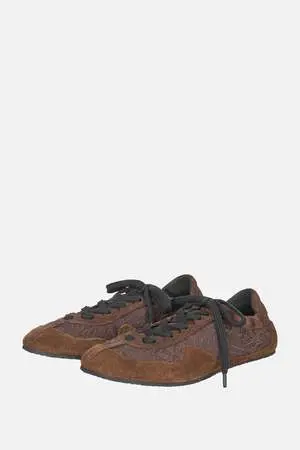 Cecilie Bahnsen Suede And Nylon Lace-up Sneakers