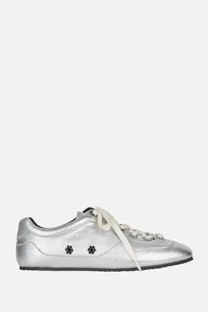 Cecilie Bahnsen Blaise" Metallic Leather Sneakers - Silver