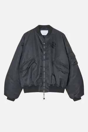 Cecilie Bahnsen Technical Nylon Bomber Jacket - Black
