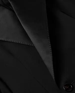 Saint Laurent Double-breasted Tuxedo Jacket In Grain De Poudre