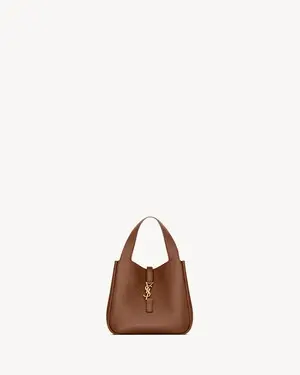Saint Laurent Le 5 À 7 Baby Bea In Grained Leather - Toasted Brown