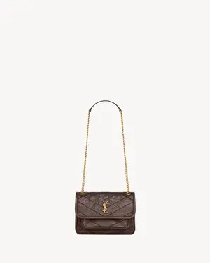 Saint Laurent Niki Mini Vintage Leather Shoulder Bag - Arabica