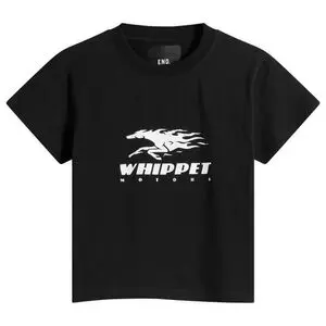 END. Whippet Graphic Cropped T-shirt - Black