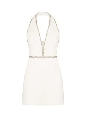 TIA DORRAINE Crystal-embellished Mini Dress - White