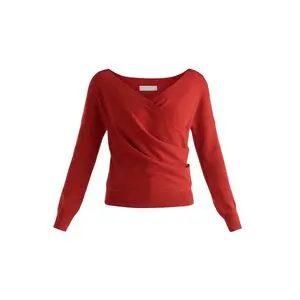 PAISIE Knitted Wrap Top With Long Sleeves