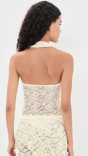 Lioness Palisades Halter Top In Lace - Lemontini
