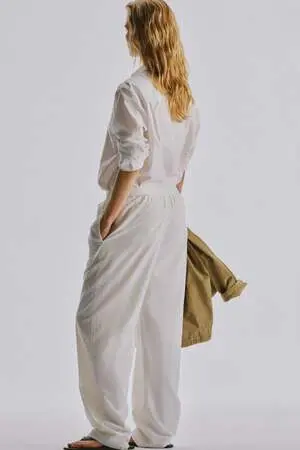 THE ROW Mid-rise Cotton Voile Straight Leg Pants