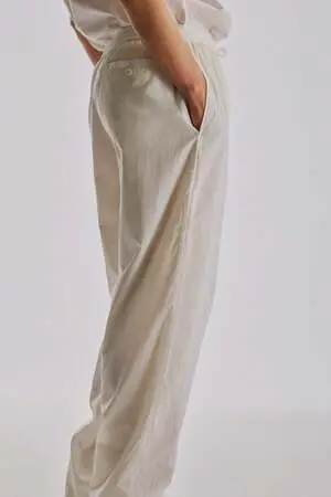 THE ROW Mid-rise Cotton Voile Straight Leg Pants