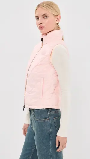 Burberry Quilted Vest With Checkered Trim