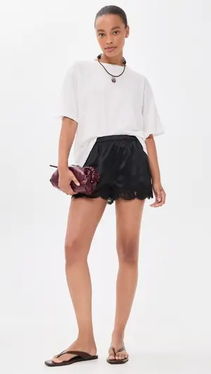 Cami Nyc Anora Lace-trimmed Satin Shorts