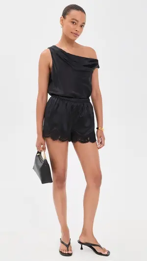 Cami Nyc Anora Lace-trimmed Satin Shorts