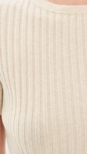 THE ELDER STATESMAN Superlight Ellie Rib Knit Cashmere Tee