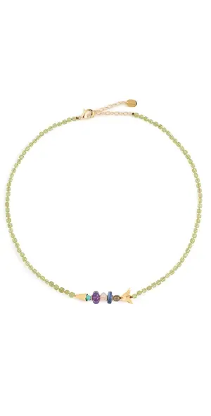 Chan Luu Beaded Necklace With Semi-precious Stones - Peridot