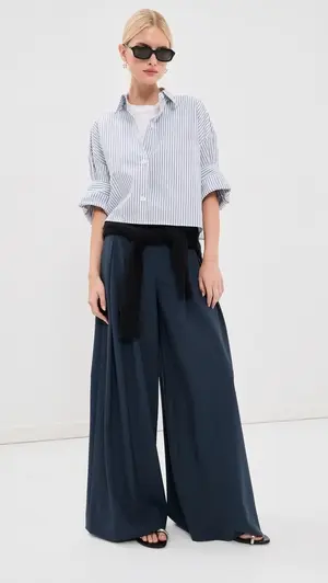 TWP Pleated Wide-leg Trousers