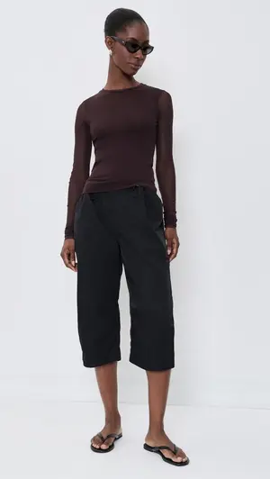MEIMEIJ Tulle Long Sleeve Fitted Top