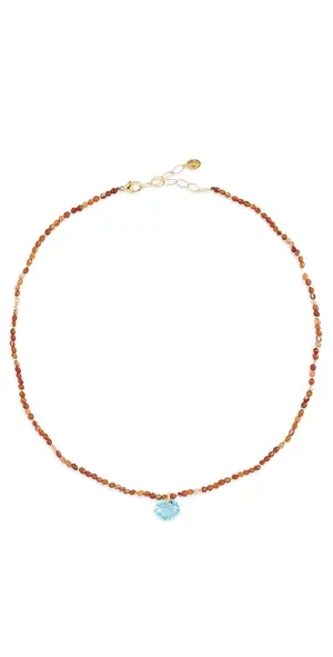 Chan Luu Beaded Necklace With Semi-precious Stones And Yellow Gold Plated Silver - Carnelian
