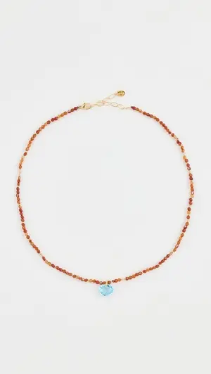 Chan Luu Beaded Necklace With Semi-precious Stones And Yellow Gold Plated Silver