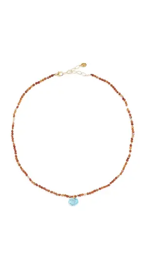 Chan Luu Beaded Necklace With Semi-precious Stones And Yellow Gold Plated Silver