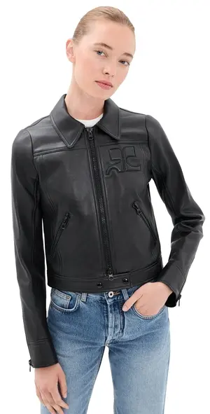 COURREGES Reedition Leather Jacket - Black