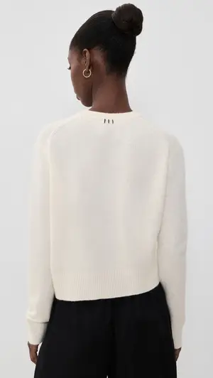 WHITE & WARREN Cashmere Tennis Graphic Sweatshirt