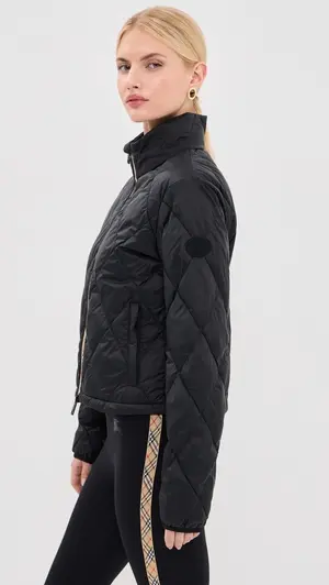 Burberry Bramford Quilted Jacket With Checkered Trim